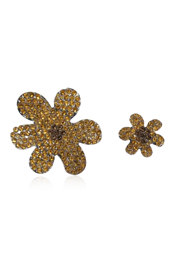 Marni Two Asymmetric Pins With Shimmering Crystals