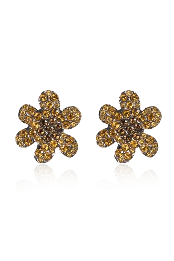 Marni Earrings With Shimmering Crystals - Silver