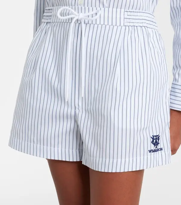 Polo Ralph Lauren Wimbledon Striped Cotton Shorts - White