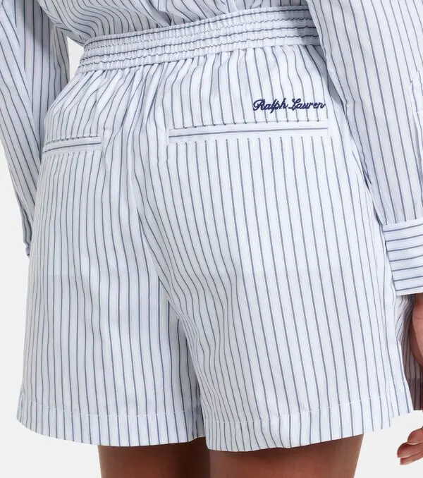 Polo Ralph Lauren Wimbledon Striped Cotton Shorts - White