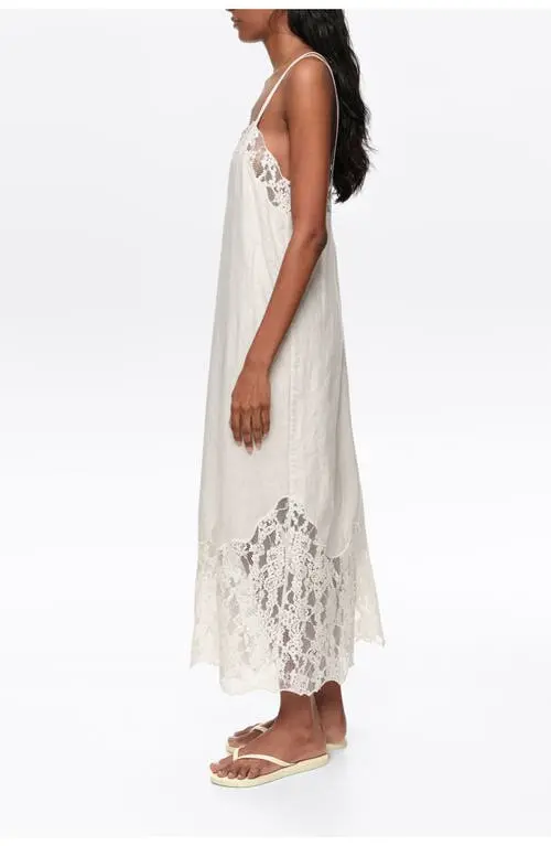 Bimba Y Lola Midi Dress With Lace Detailing - White