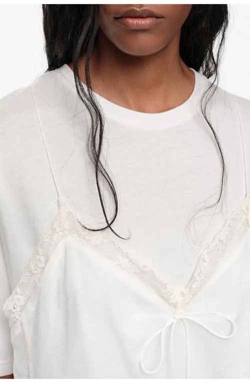 Bimba Y Lola Layered T-shirt Top With Lace Detail