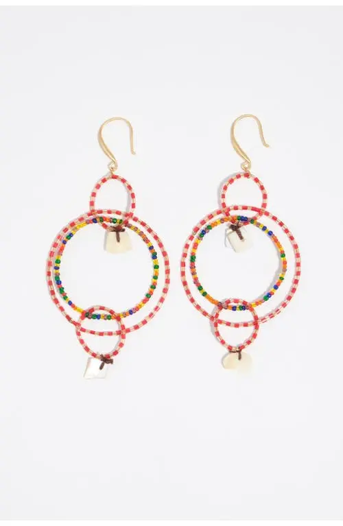 Bimba Y Lola Mother-of-pearl Seashell Earrings - Garnet