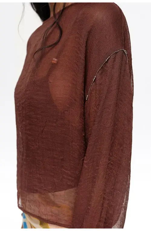 Bimba Y Lola Boxy Sweater With Metallic Bead Embellishment