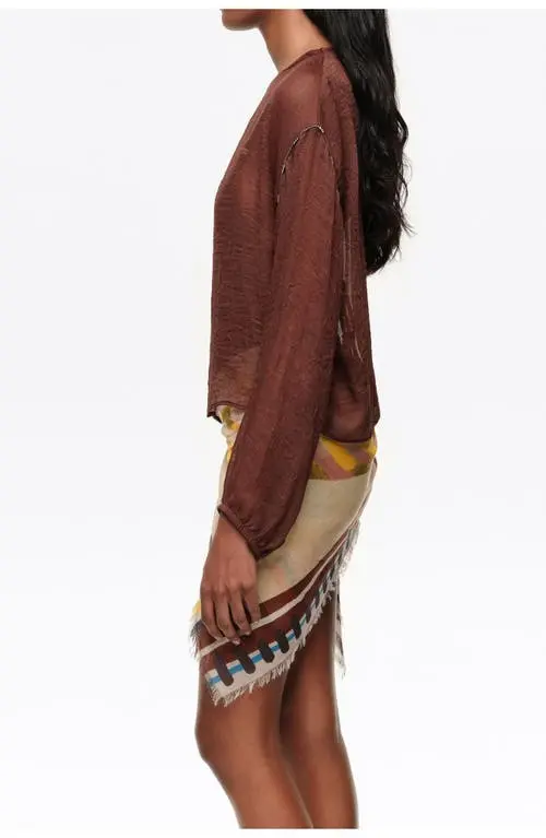 Bimba Y Lola Boxy Sweater With Metallic Bead Embellishment