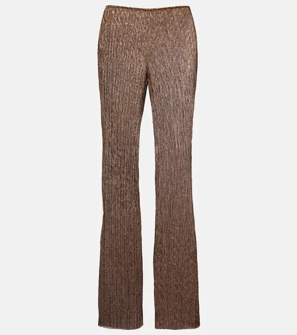 CALA DE LA CRUZ Metallic Flared Pants - Gold