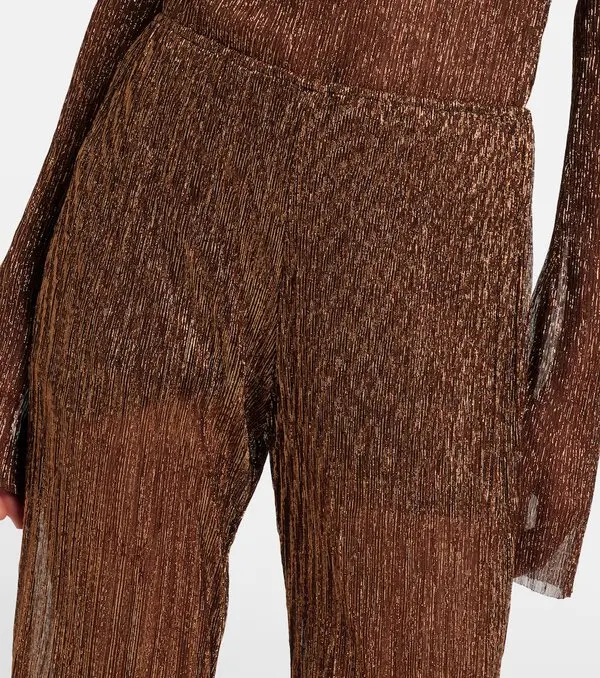 CALA DE LA CRUZ Metallic Flared Pants - Gold