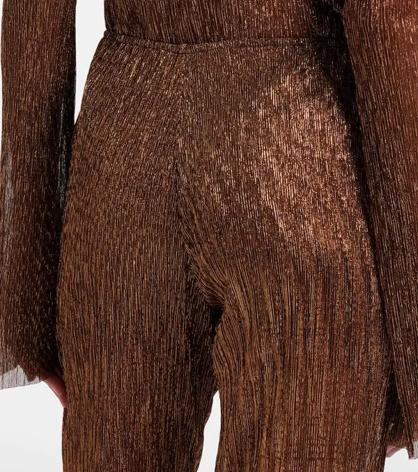CALA DE LA CRUZ Metallic Flared Pants - Gold