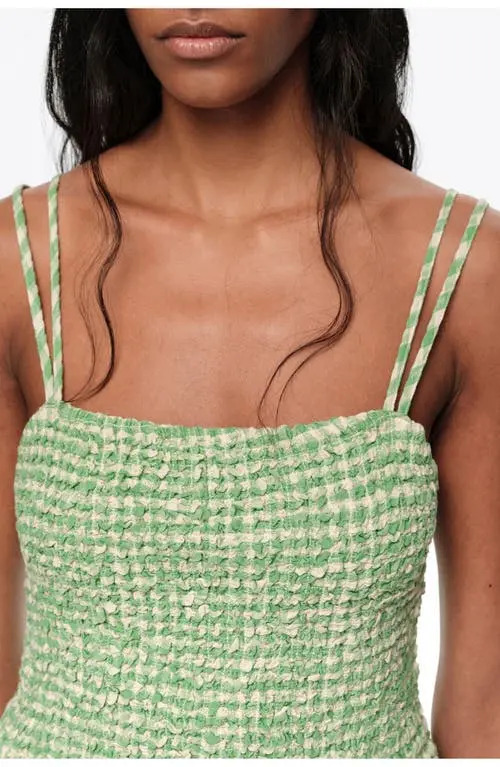 Bimba Y Lola Checked Gathered Balloon Jumpsuit