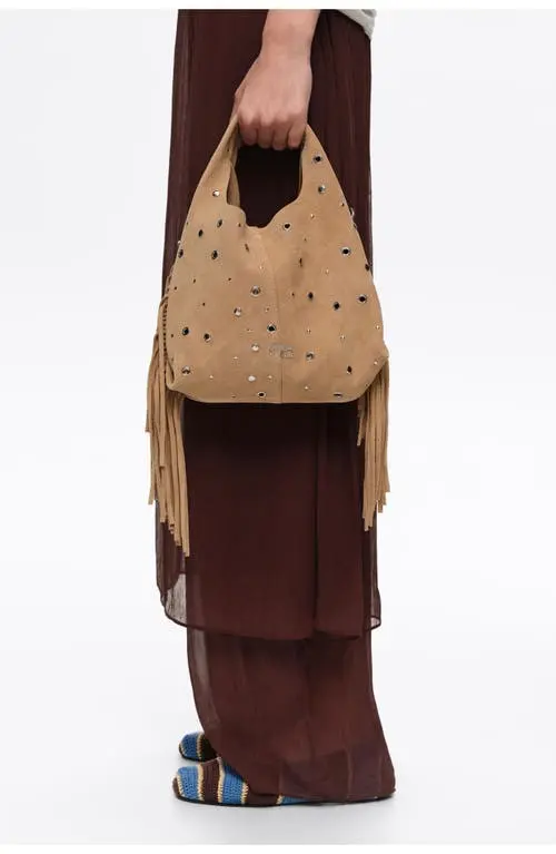 Bimba Y Lola Small Paper Suede Handbag