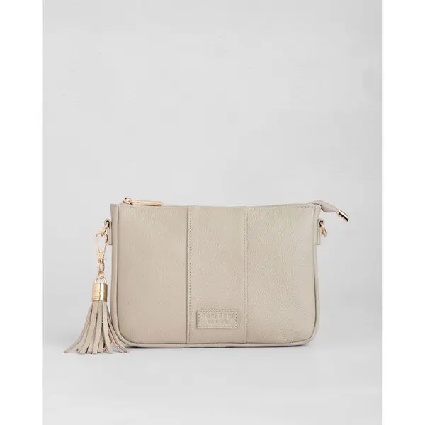 POM POM LONDON City Slim Crossbody Bag - Stone