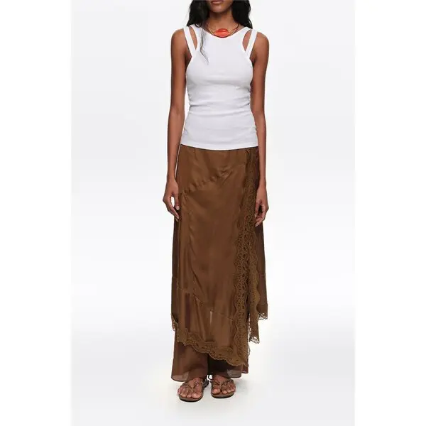 Bimba Y Lola Textured Straight Skort - Brown