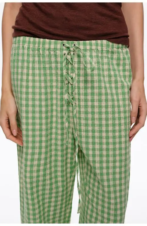 Bimba Y Lola Checked Corset Waist Trousers