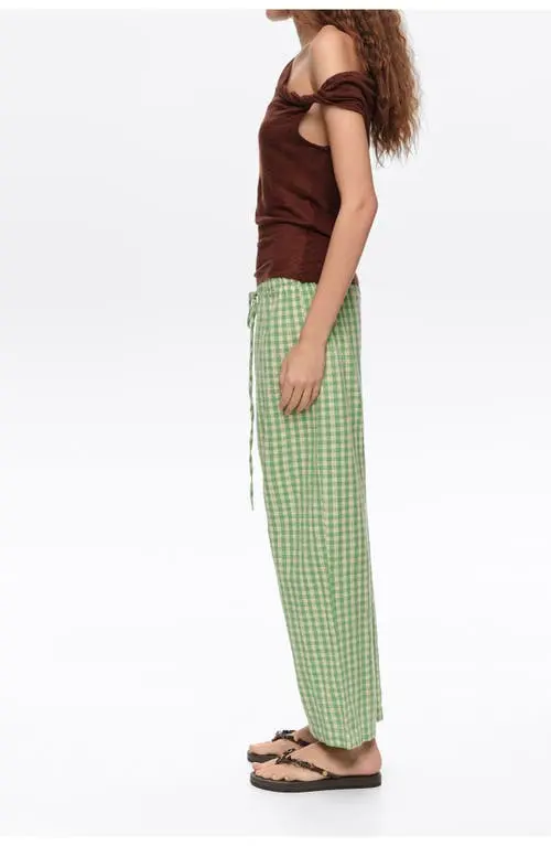 Bimba Y Lola Checked Corset Waist Trousers
