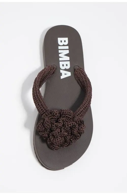 Bimba Y Lola Crochet Flower Flip-flop - Dark Brown
