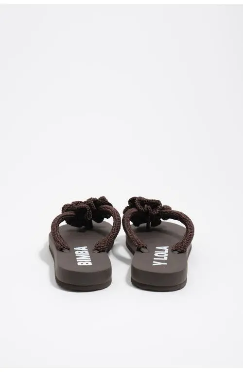 Bimba Y Lola Crochet Flower Flip-flops - Dark Brown