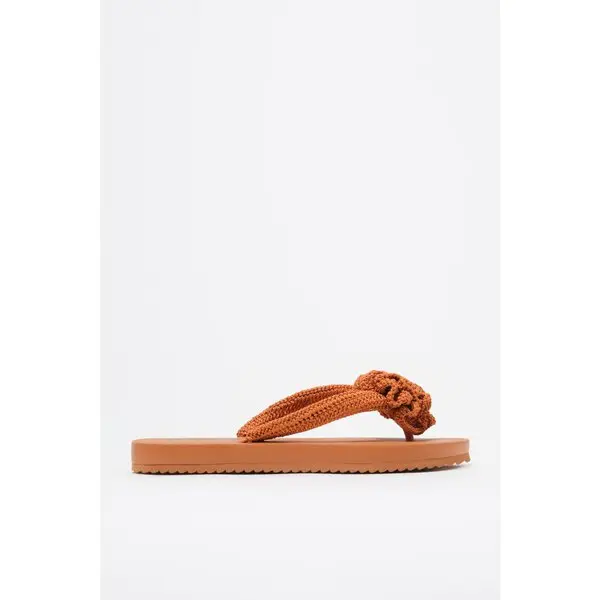 Bimba Y Lola Crochet Flower Flip-flops - Orange