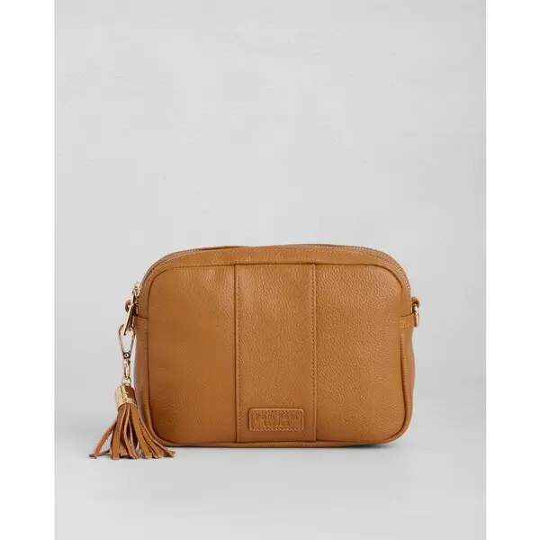 POM POM LONDON City Duo Crossbody Bag - Maple