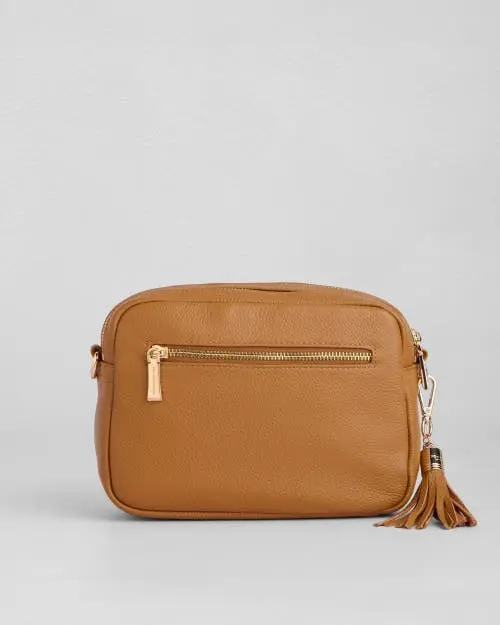POM POM LONDON City Duo Crossbody Bag - Maple
