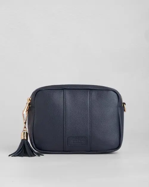 POM POM LONDON City Duo Crossbody Bag - Navy