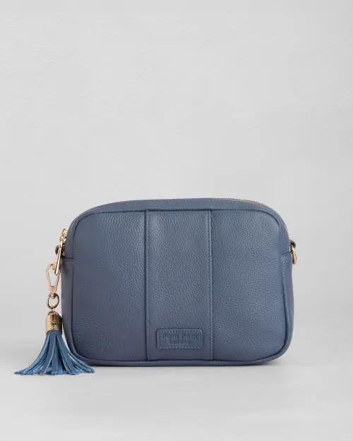 POM POM LONDON City Duo Crossbody Bag - Slate Blue