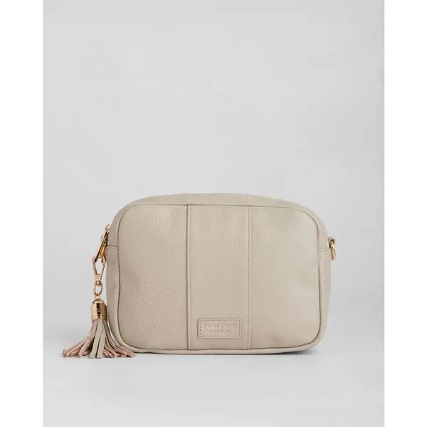 POM POM LONDON City Duo Crossbody Bag - Stone
