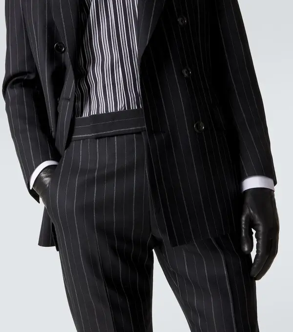 TOM FORD Striped Wool Straight Pants