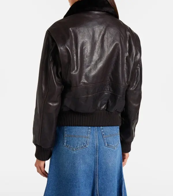 Victoria Beckham Shearling-trimmed Leather Jacket