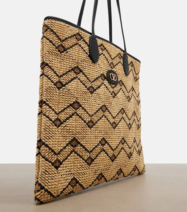 Valentino Garavani Vlogo N/s Medium Raffia Tote Bag