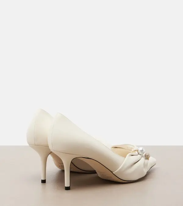 JIMMY CHOO Rafi Embellished Leather Pumps