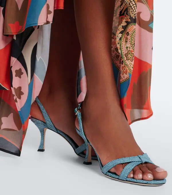 JIMMY CHOO Elsy Woven Slingback Sandals