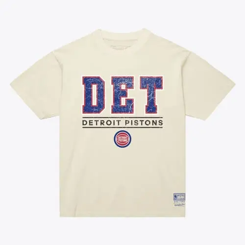 Mitchell & Ness Detroit Pistons Abbrev. Arch T-shirt - Cream