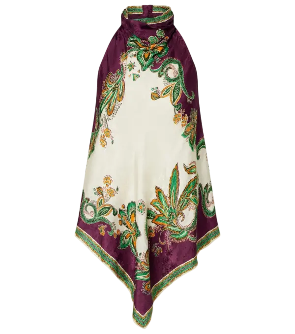 ALEMAIS Ruthie Floral Halterneck Top - Purple