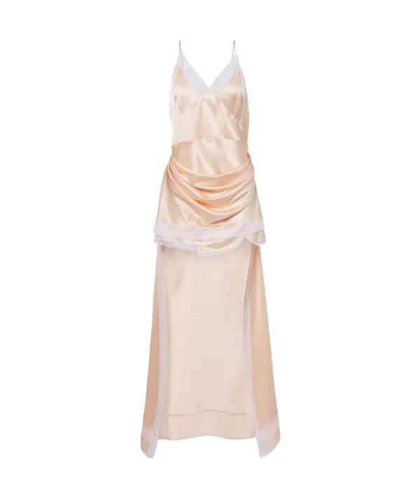 Magda Butrym Lace-trimmed Silk Satin Slip Dress - Orange