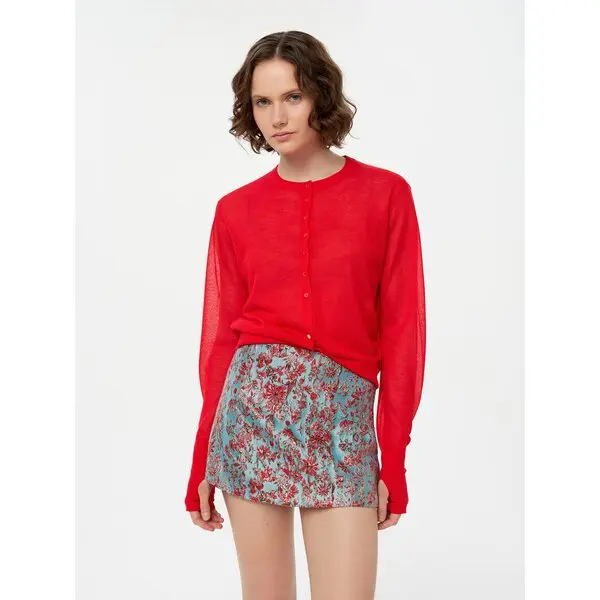 ALAS Sheer Cardigan - Red