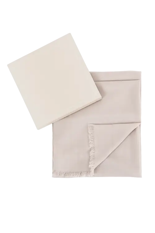 ESTHERA Wool Logo Scarf - Grey