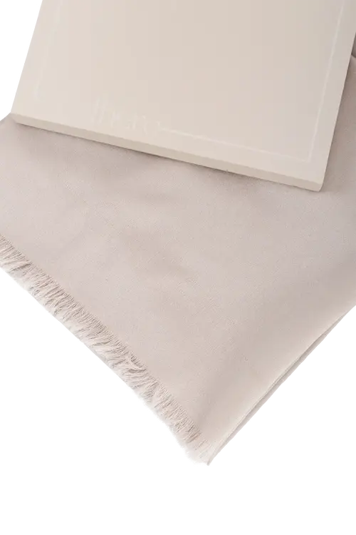 ESTHERA Wool Logo Scarf - Grey