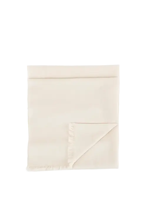 ESTHERA Wool Logo Scarf - Pearl