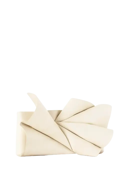 ESTHERA Midnight Bloom Leather Clutch