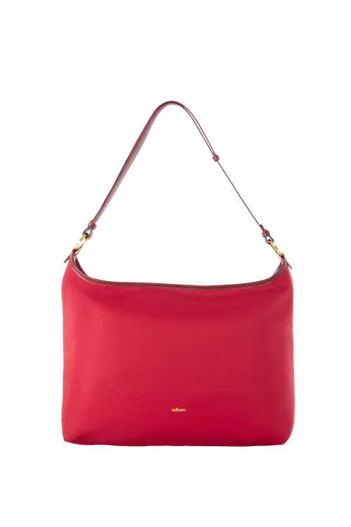 ESTHERA Rider Nylon Hobo Bag - Red
