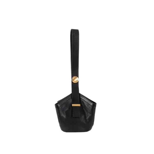 ESTHERA 1111am Leather Shoulder Bag - Black