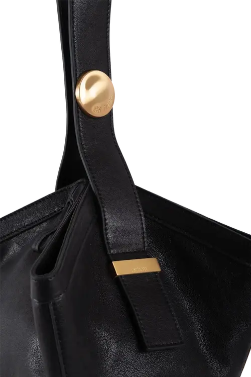 ESTHERA 1111am Leather Shoulder Bag - Black