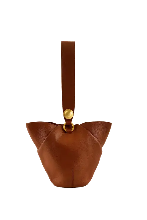 ESTHERA Estera Leather Handbag - Brown