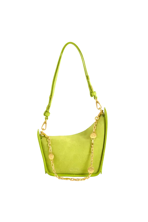 ESTHERA 10am Mini Leather Shoulder Bag - Lemon Green