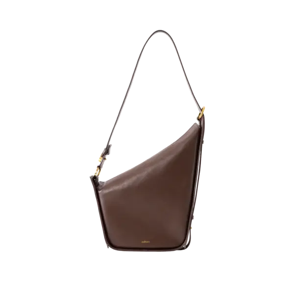 ESTHERA 10am Leather Belted Strap Bag - Coffee Brown