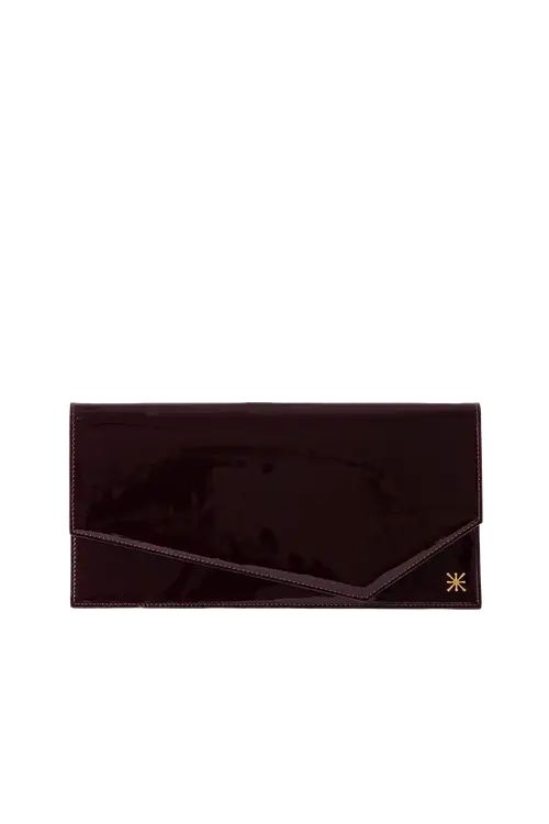 ESTHERA 1am Leather Envelope Bag - Burgundy