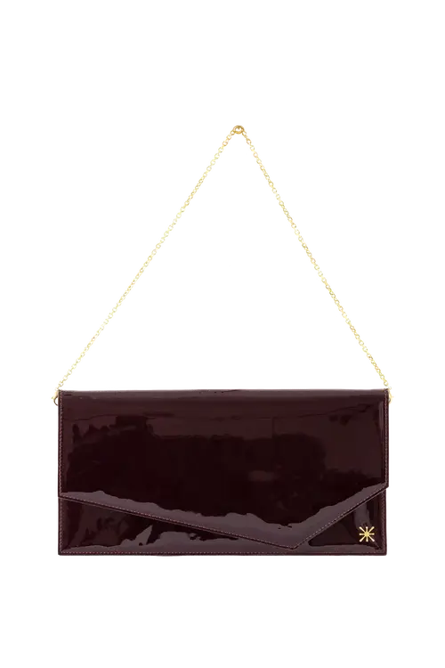 ESTHERA 1am Leather Envelope Bag - Burgundy