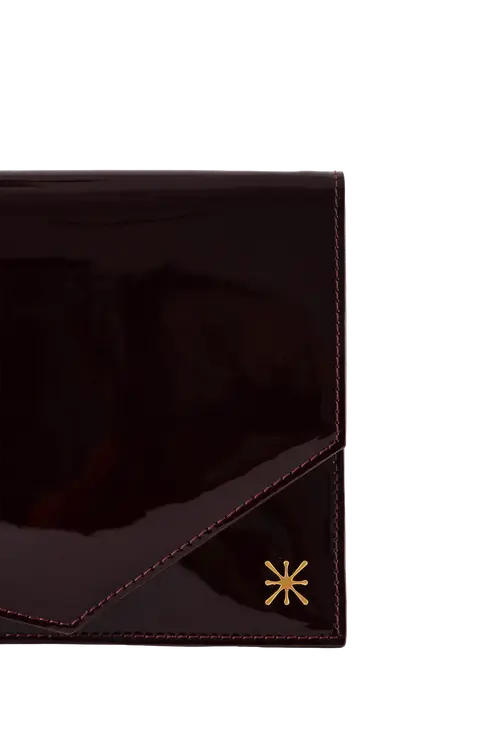 ESTHERA 1am Leather Envelope Bag - Burgundy