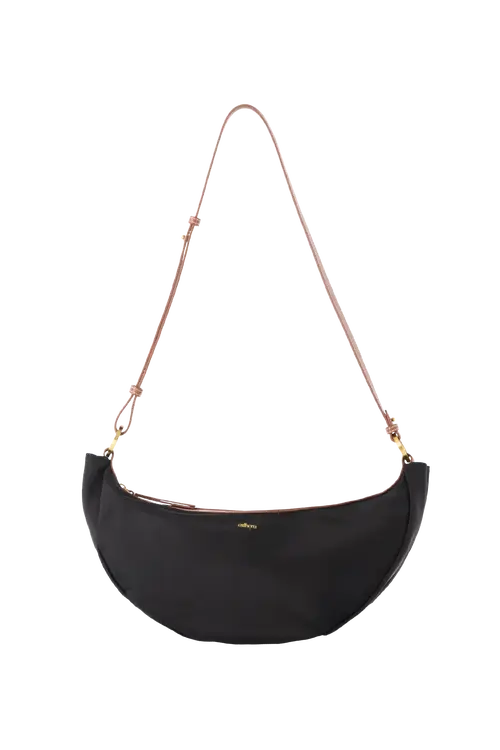 ESTHERA Luna Half Moon Bag - Black