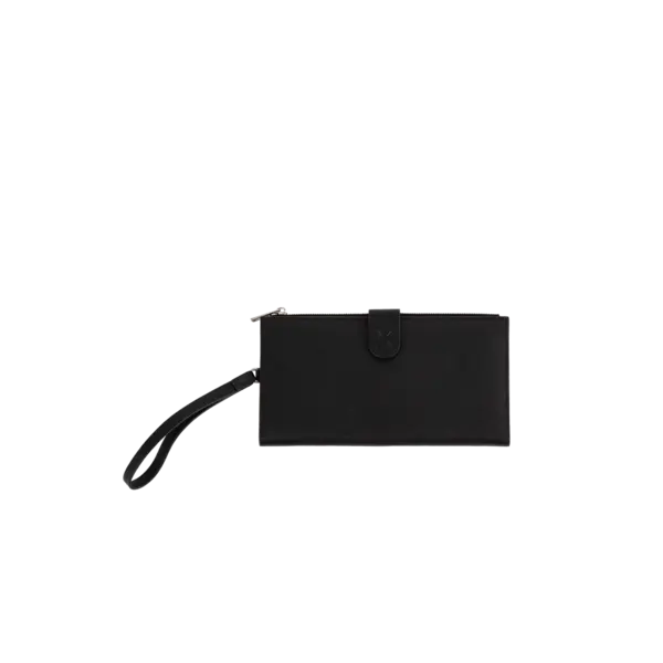 ESTHERA Leather Passport Holder - Black